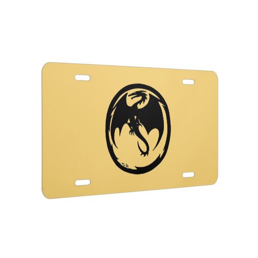 Black Dragon gold aluminum car license plate | Zazzle