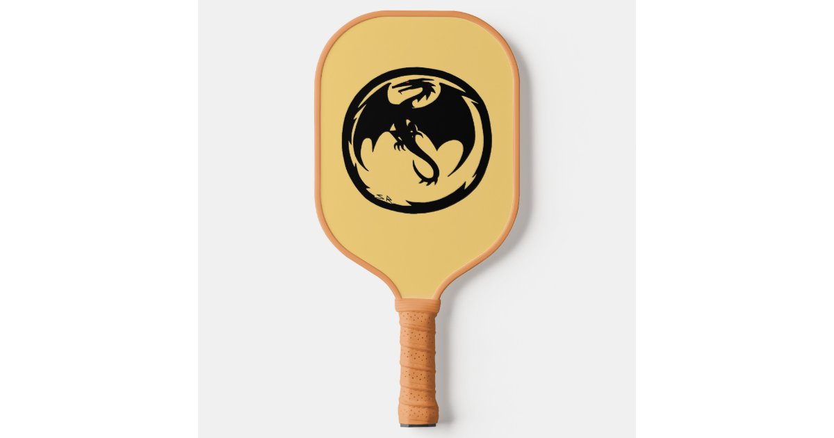 Black Dragon gold and tan pickleball paddle | Zazzle
