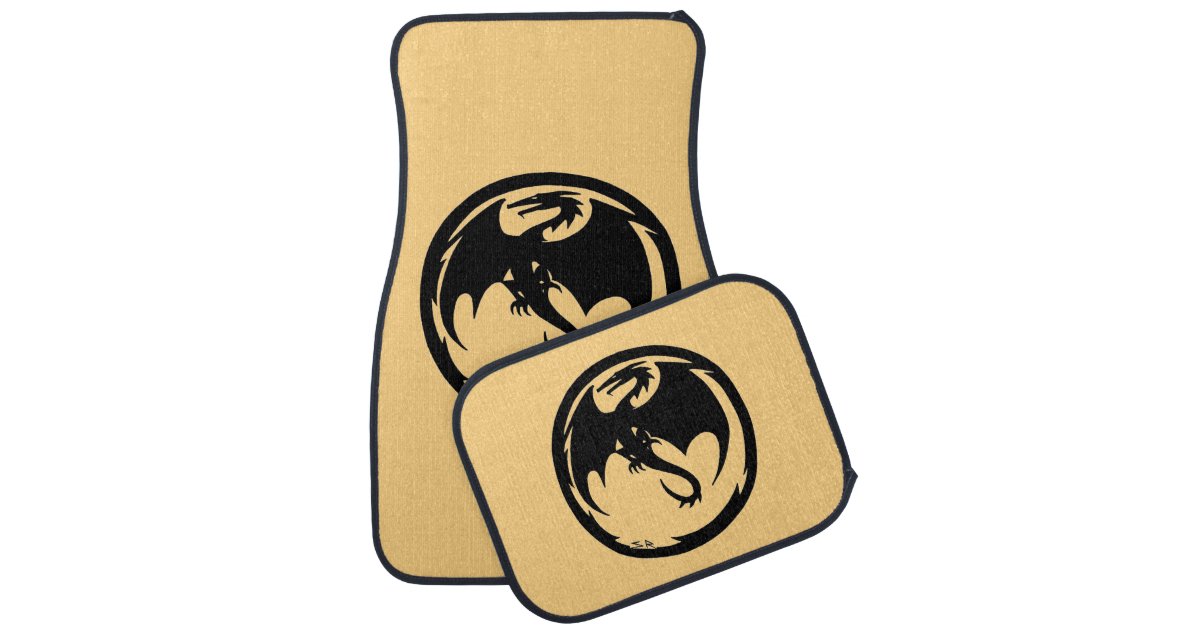Black Dragon Gold car mats front and rear | Zazzle