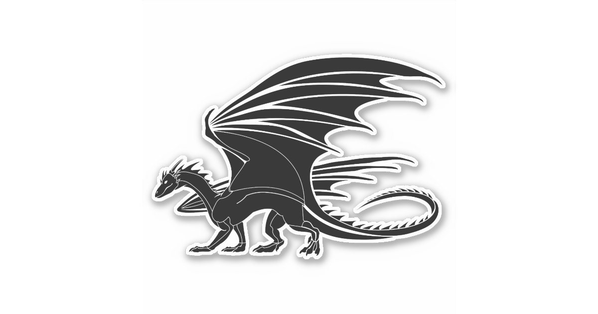 Black dragon sticker | Zazzle