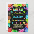 Black Dress For Mess Paint Birthday Invitations | Zazzle