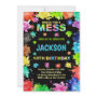 Black Dress For Mess Paint Birthday Invitations | Zazzle