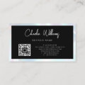 Black Dripping Glitter QR Code Holographic Business Card | Zazzle