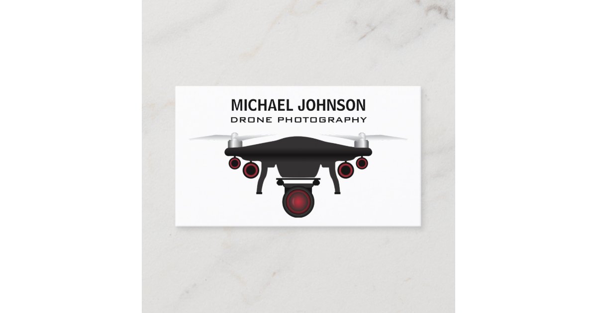 Black Drone | Drone Camera | Drone Photography Business Card | Zazzle