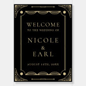 Black Elegant Art Deco Gold Retro Welcome Sign | Zazzle