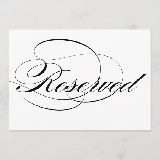 Black Elegant Calligraphy Script Reserved Wedding | Zazzle.com
