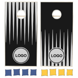 Black Elegant Custom Business Logo Cornhole Set | Zazzle