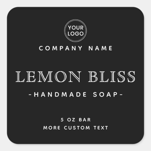 Black elegant square product labels | Zazzle