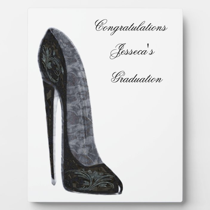 Black Elegant Stiletto High Heel Shoe Art Plaque | Zazzle.com