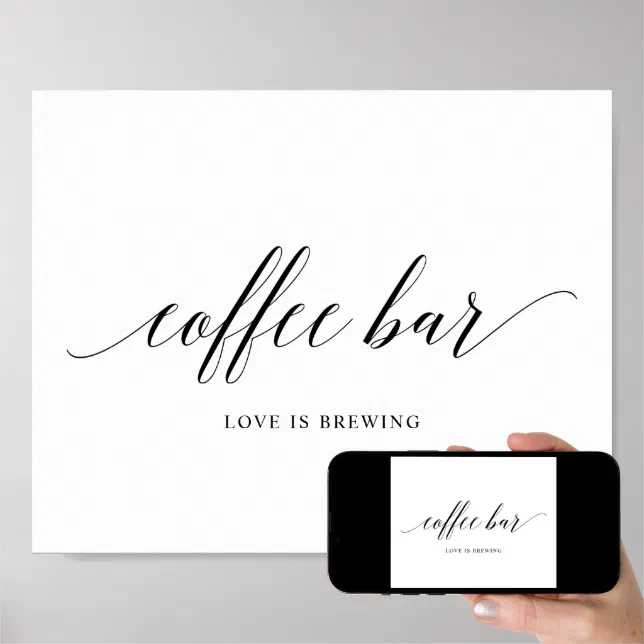 Black Elegant Typography Wedding coffee bar Sign | Zazzle