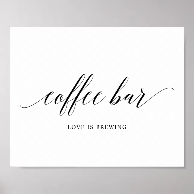 Black Elegant Typography Wedding coffee bar Sign | Zazzle