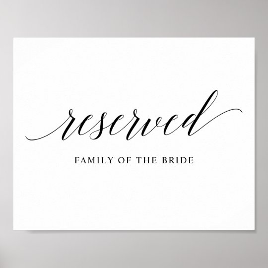Black Elegant Typography Wedding "RESERVED" Sign | Zazzle.com