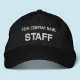 Black Embroidered Staff Cap Baseball Hat Custom | Zazzle