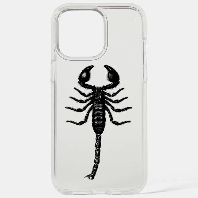 Black Emperor Scorpion Vintage Illustration Clear Speck iPhone Case ...
