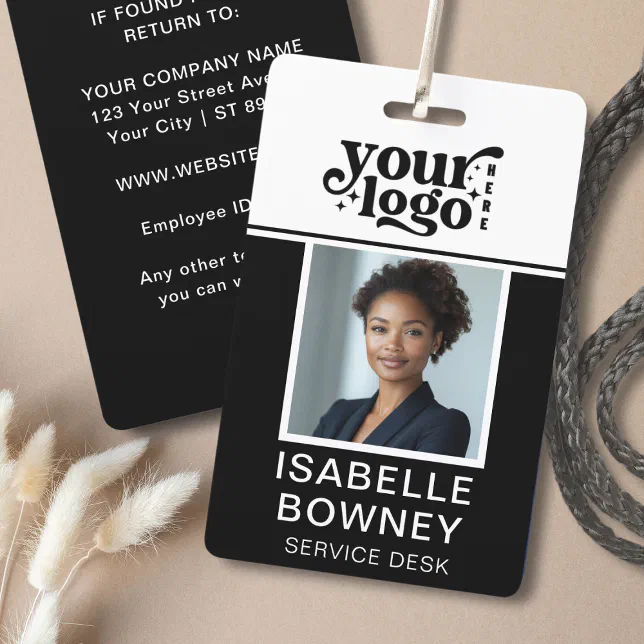 Black Employee Photo ID Company Security Badge | Zazzle