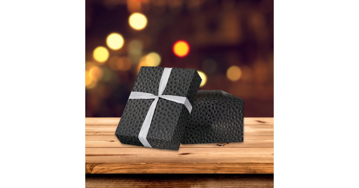 Black Emu Skin Look-Like Leather Wrapping Paper | Zazzle