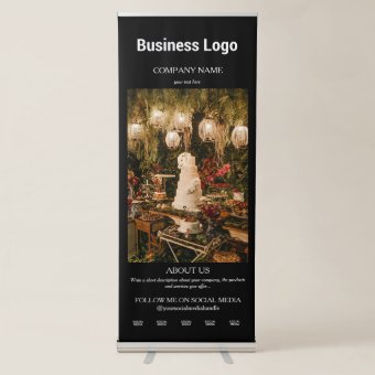 Black Event Planning Business Photo Social Media Retractable Banner ...