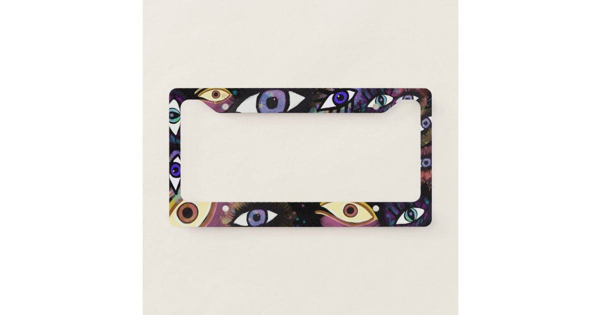Black evil eye license plate frame | Zazzle