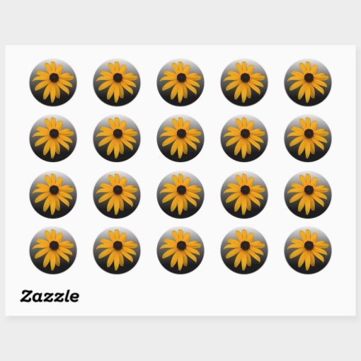 Black Eyed Susan Classic Round Sticker | Zazzle