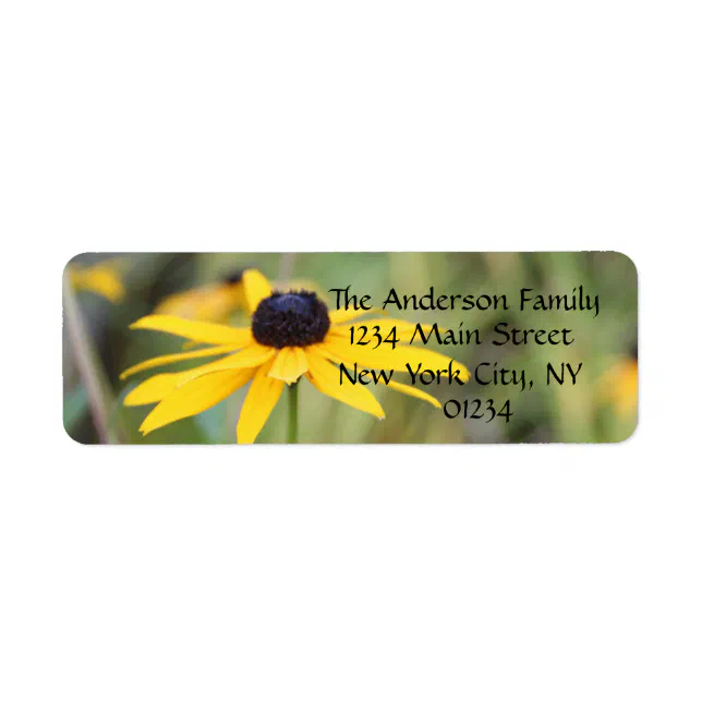 Black Eyed Susan, Floral Return Address Labels | Zazzle