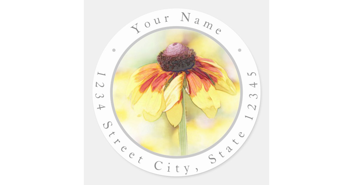 Black Eyed Susan Vignette Labels | Zazzle