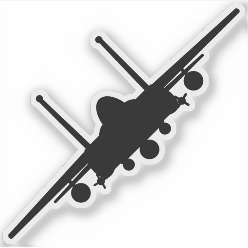Black F-15E Strike Eagle Front View Silhouette Sticker | Zazzle