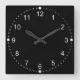 Black Face - White Numbers Square Wall Clock | Zazzle