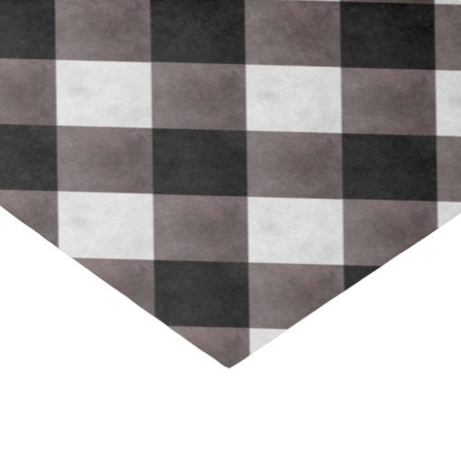 Black Farmhouse Buffalo Plaid Check Patterned Tissue Paper | Zazzle