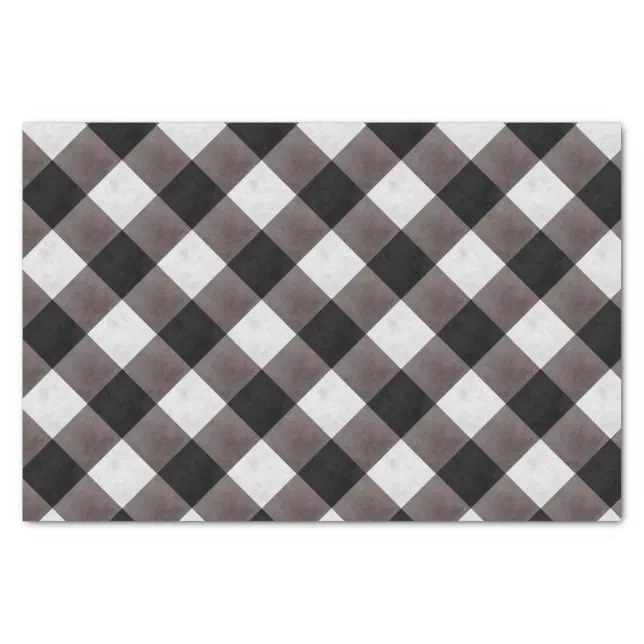 Black Farmhouse Buffalo Plaid Check Patterned Tissue Paper | Zazzle