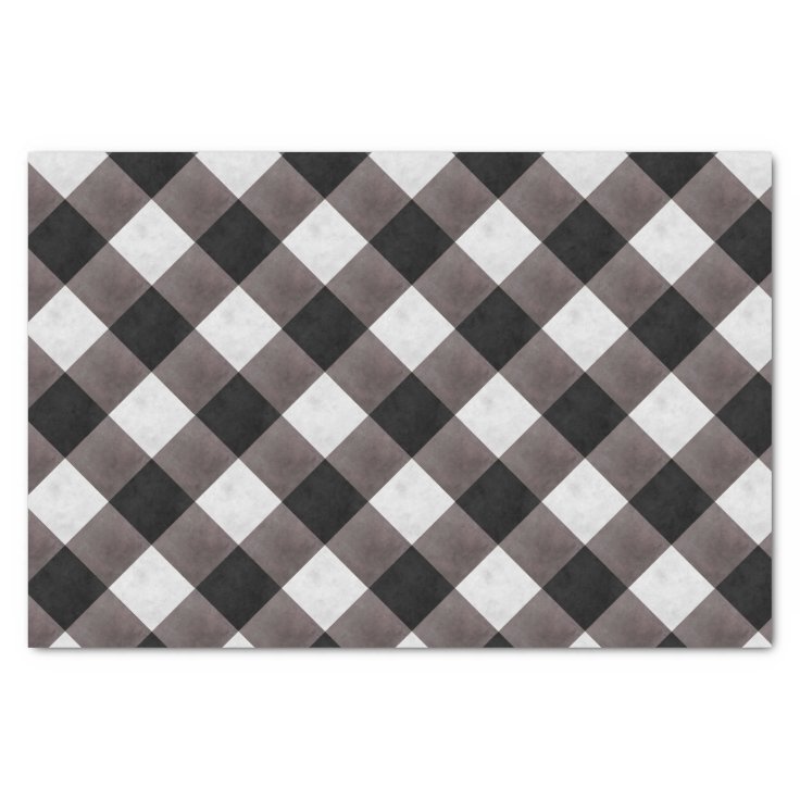 Black Farmhouse Buffalo Plaid Check Patterned Tissue Paper | Zazzle