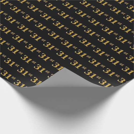 Black, Faux Gold 31st (Thirty-First) Event Wrapping Paper | Zazzle.com