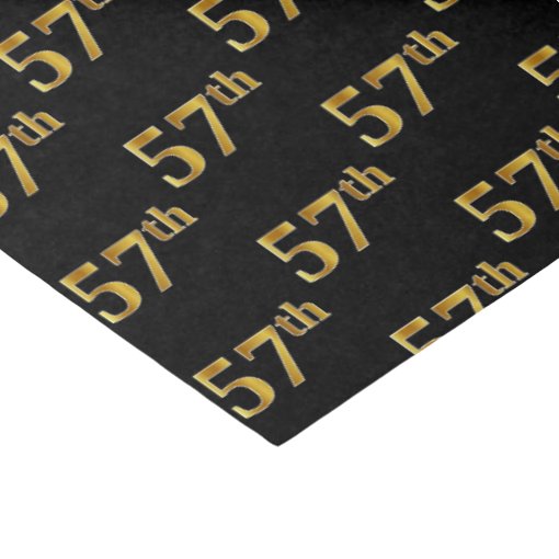 Black, Faux Gold 57th (Fifty-Seventh) Event Tissue Paper | Zazzle