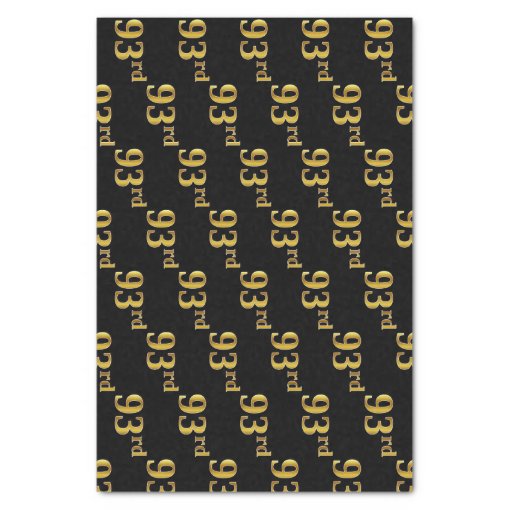 Black, Faux Gold 93rd (Ninety-Third) Event Tissue Paper | Zazzle