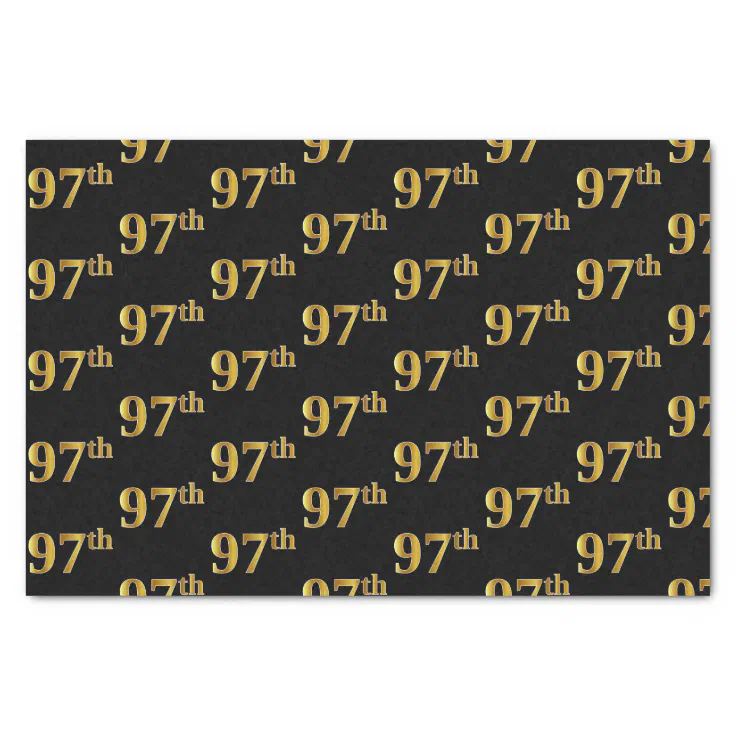 Black, Faux Gold 97th (Ninety-Seventh) Event Tissue Paper | Zazzle