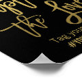 Black Faux Gold Glitter Wedding Hashtag Sign | Zazzle