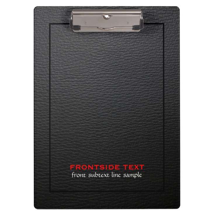 Black faux leather vintage texture clipboard | Zazzle