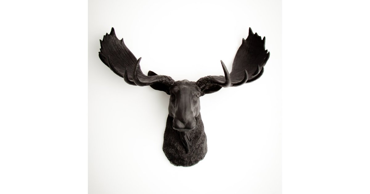 Black Faux Moose Head | Zazzle