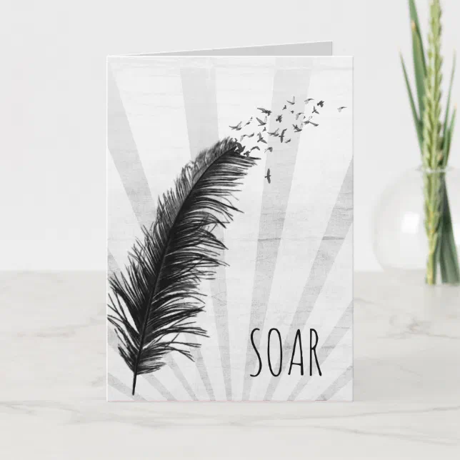 black feather and birds Graduation Card | Zazzle