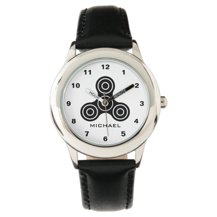 Black Fidget Spinner Design Kids watch | Zazzle.com