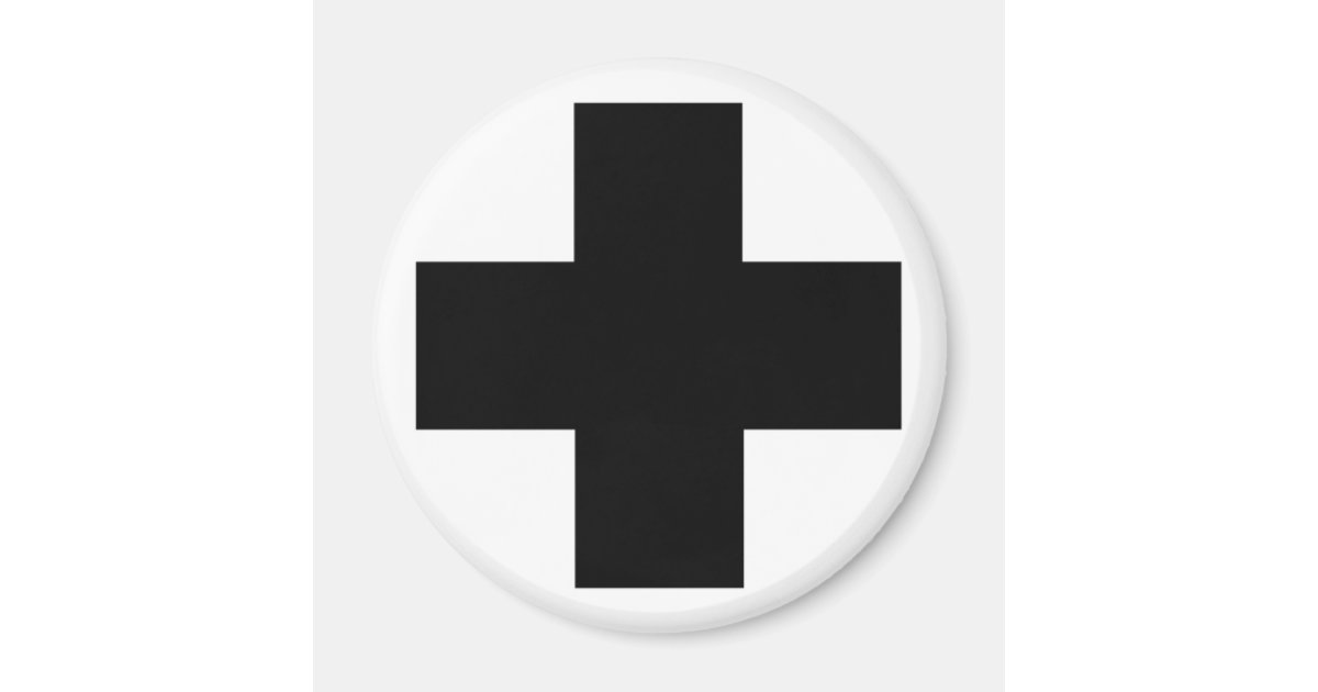 Black First aid cross Magnet | Zazzle