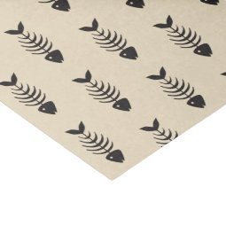 Black Fish Bones Skeletons Print Tissue Paper | Zazzle
