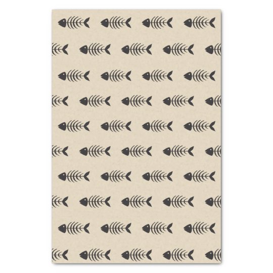 Black Fish Bones Skeletons Print Tissue Paper | Zazzle.com