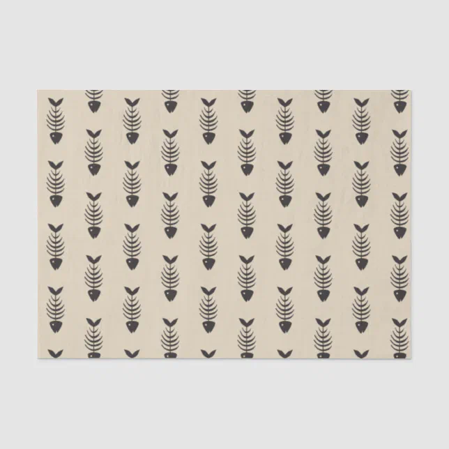 Black Fish Bones Skeletons Print Tissue Paper | Zazzle
