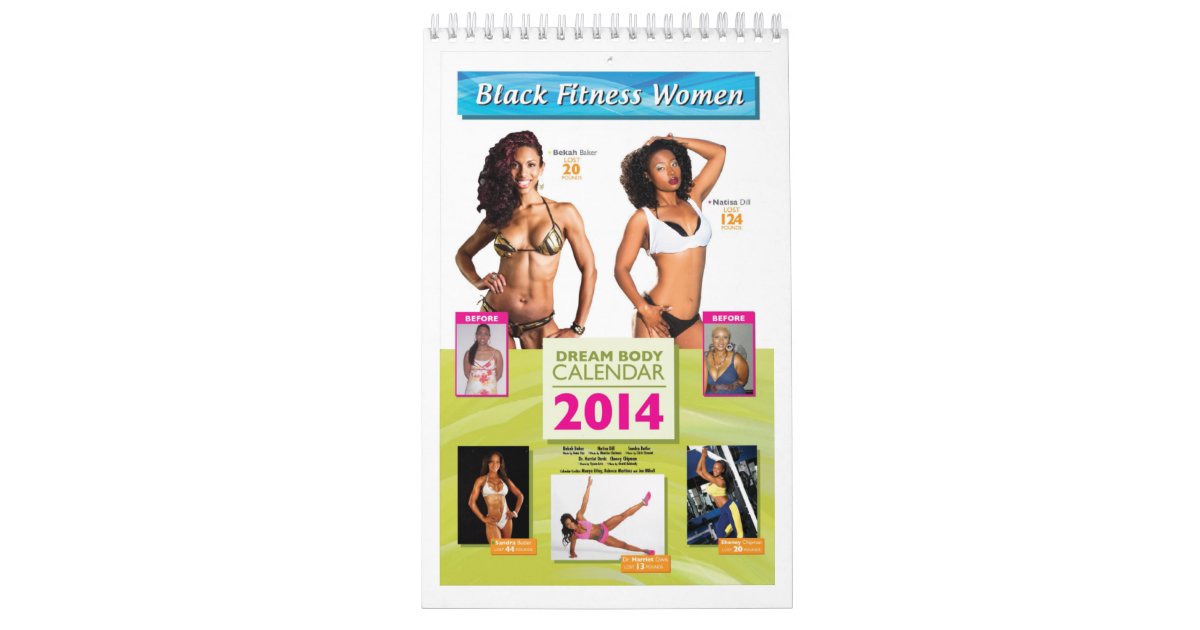 Black Fitness Women Dream Body Calendar | Zazzle