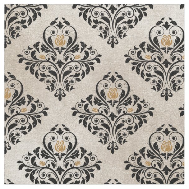 Cream Floral Pattern Fabric | Zazzle