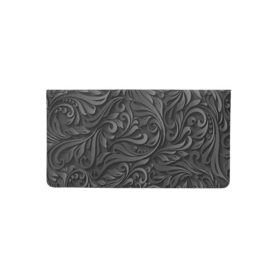 Black Floral Design Check Book Cover | Zazzle.com