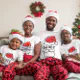 Black Font Santa Hat Beard Daddy Family Christmas T-Shirt | Zazzle