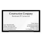 Black Frame White Rectangle Business Card Magnet | Zazzle
