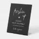 Black Freshen Up Compliments Wedding Basket Pedestal Sign | Zazzle