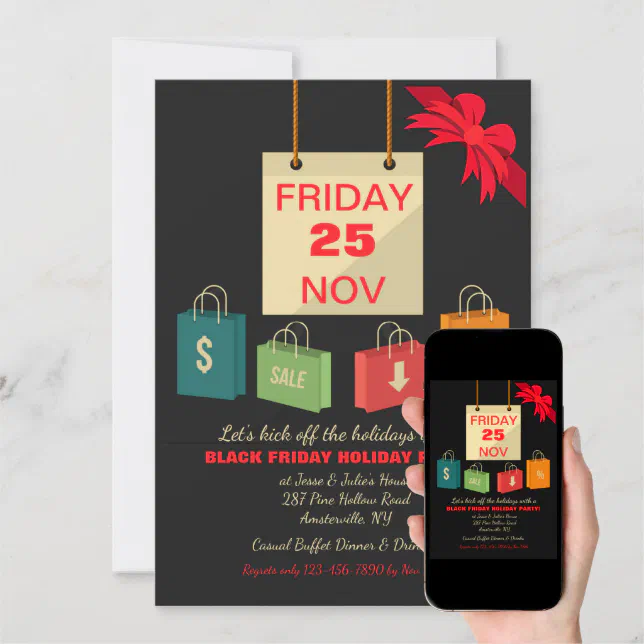 Black Friday Party Invitation | Zazzle